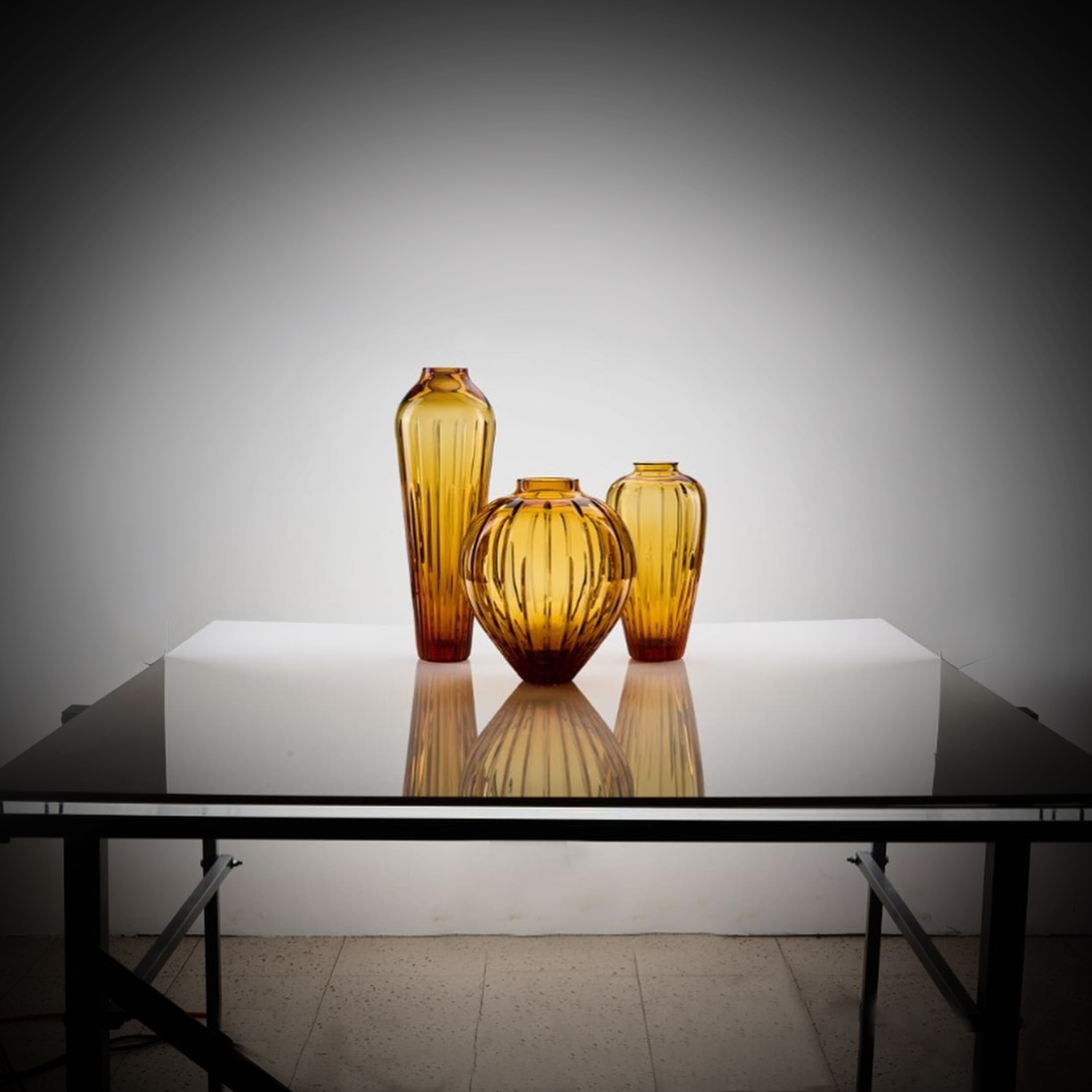 Mario Cioni Amphorae Idria Amber Crystal Vase | Spacio India