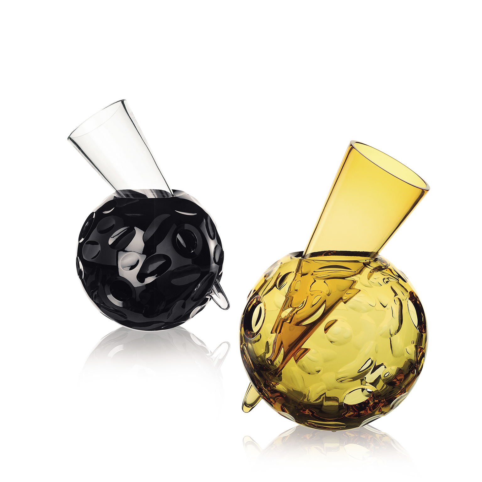 MARIO CiONI : Vulcano Amber Crystal Vase | Spacio India