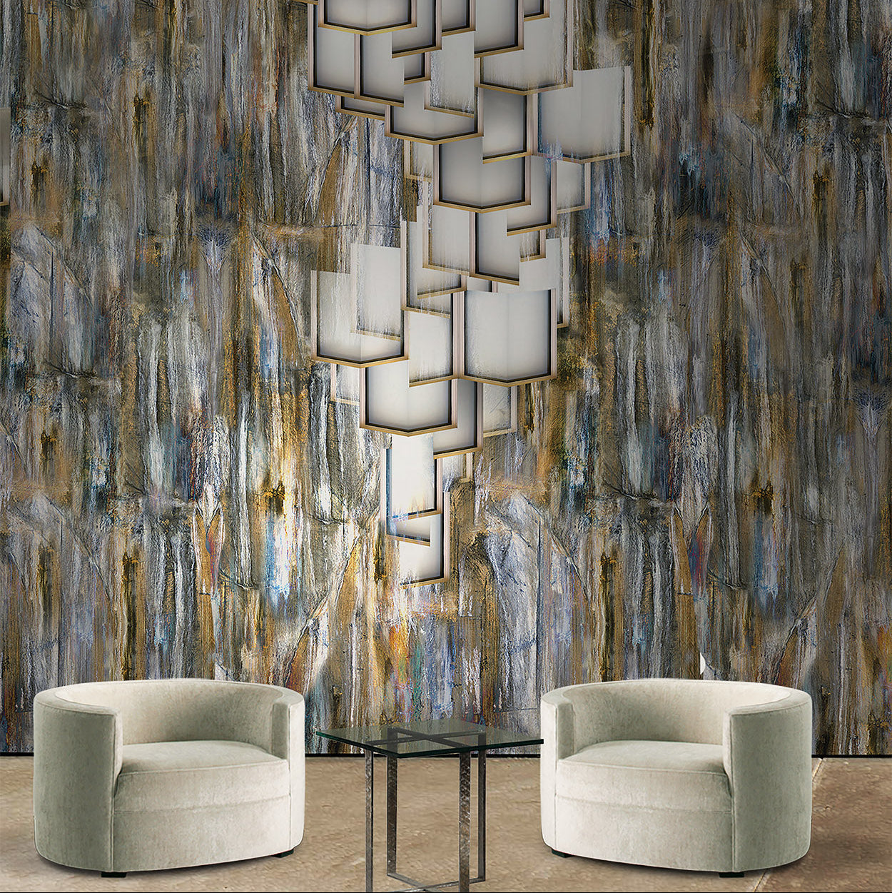 Nordic Waterfall LED & Crystal Wallpaper by Meystyle | Spacio