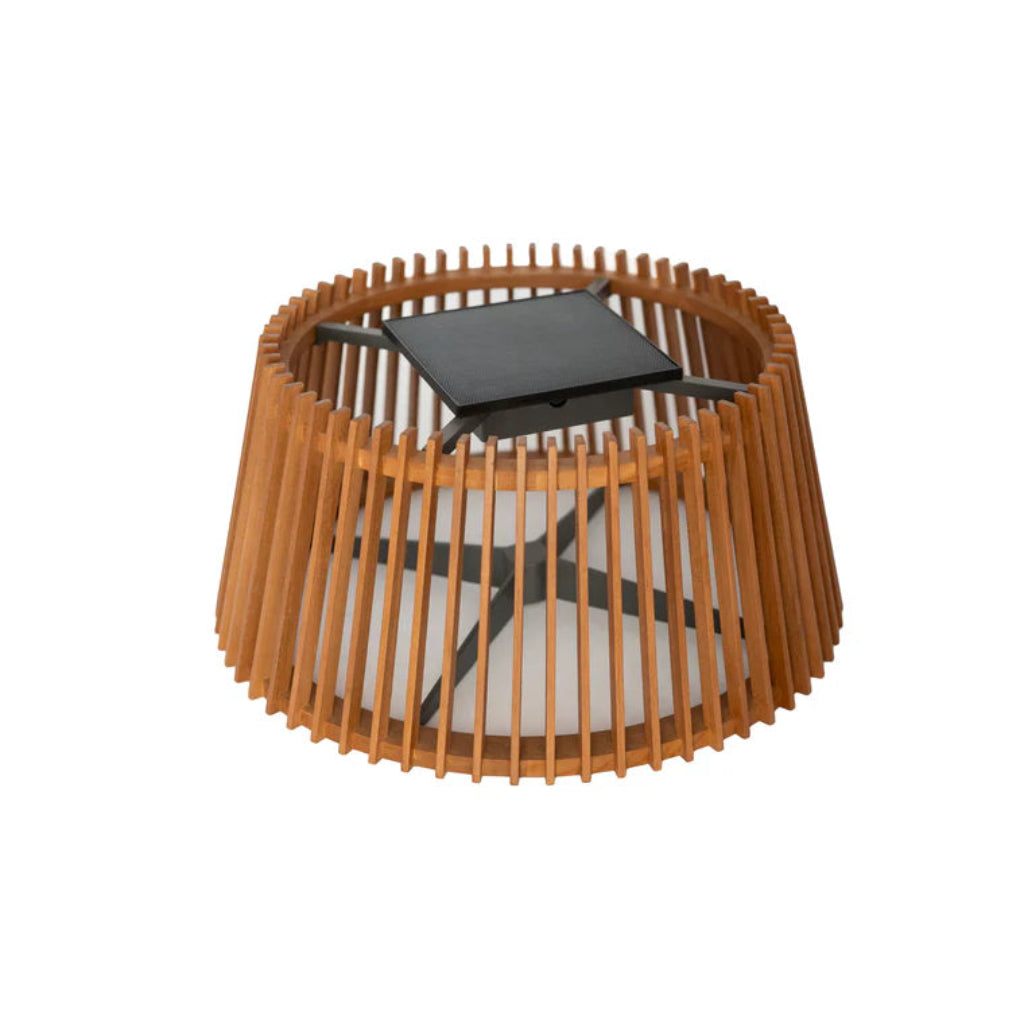 Mona Teak Solar Floor Lamp by Les Jardins | Spacio