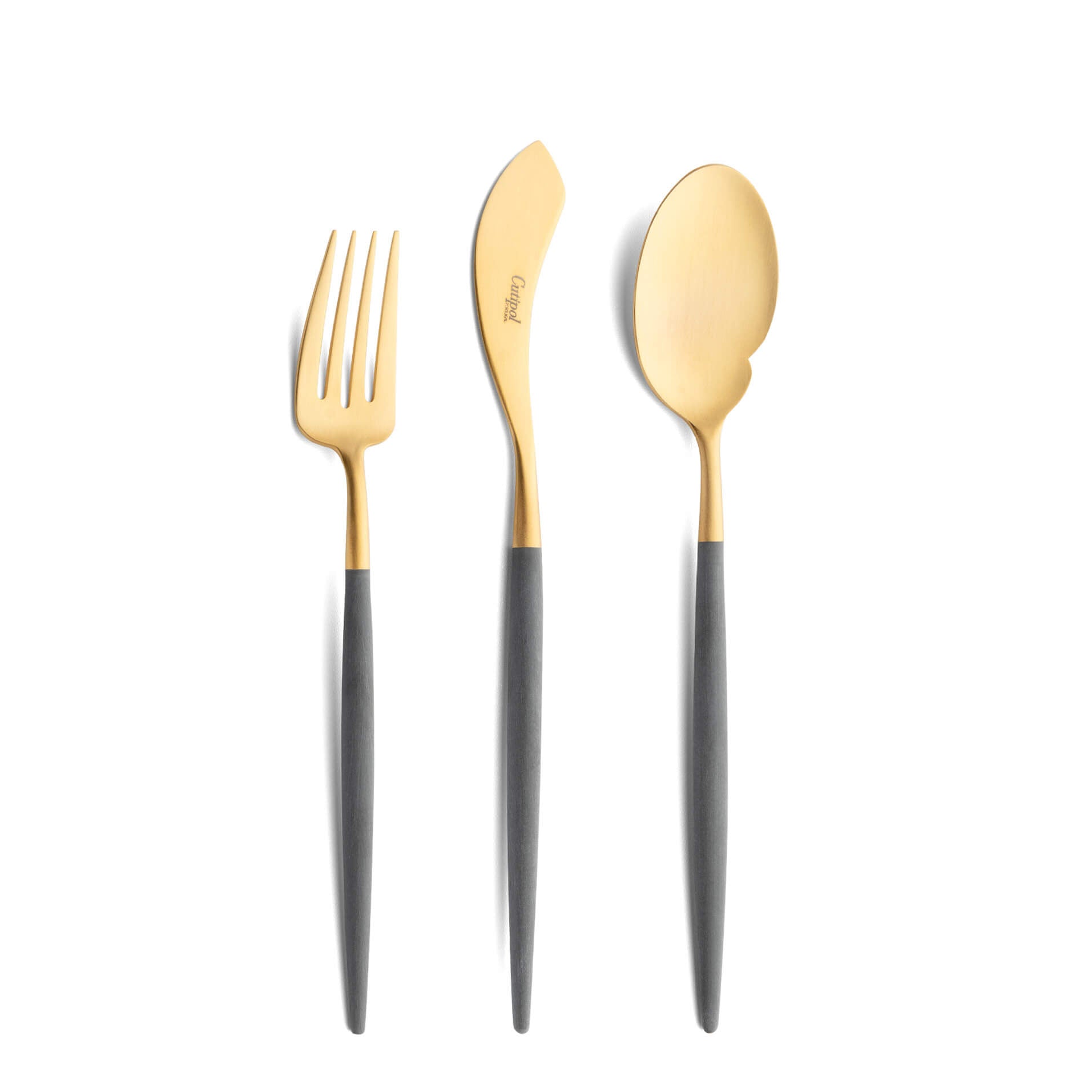 Goa Grey Matt Gold Cutlery Set by Cutipol | Spacio