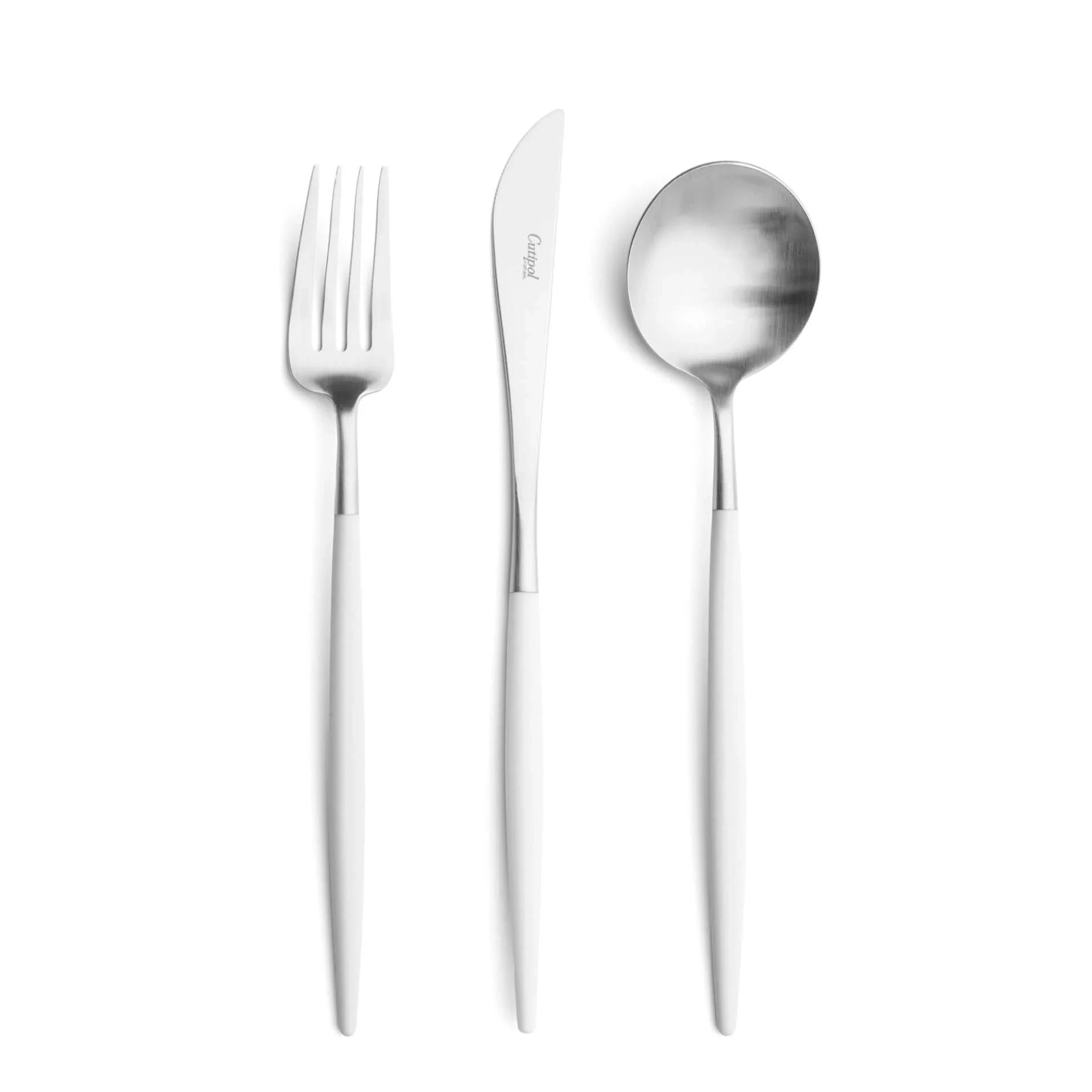 Goa White Matt Stainless Steel Cutlery Set by Cutipol | Spacio