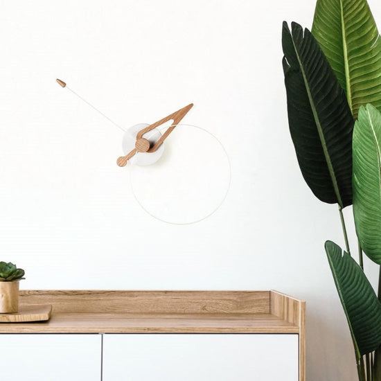 Pico White Oak PICBR Wall Clock by Nomon | Spacio Collections