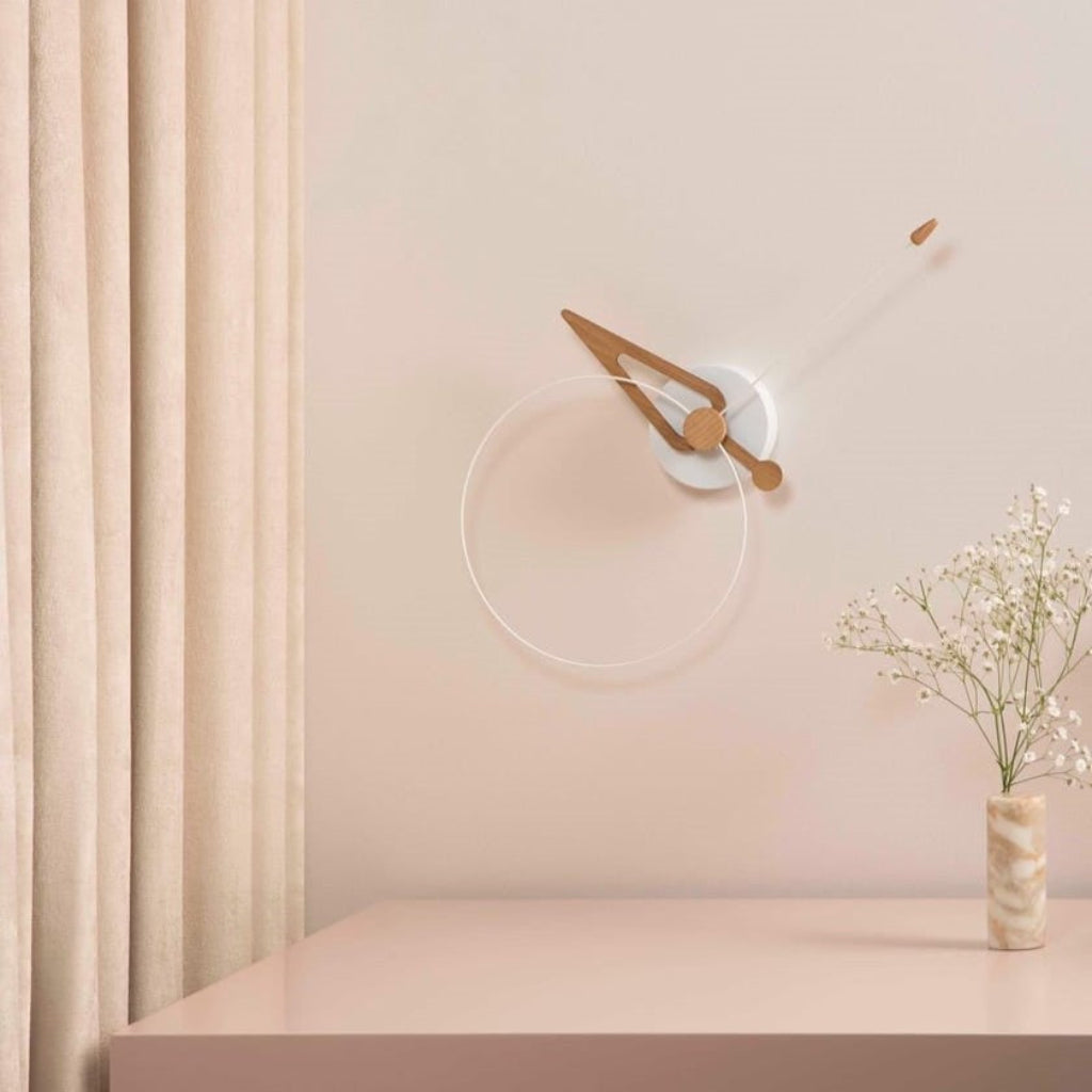 Pico White Oak PICBR Wall Clock by Nomon | Spacio Collections